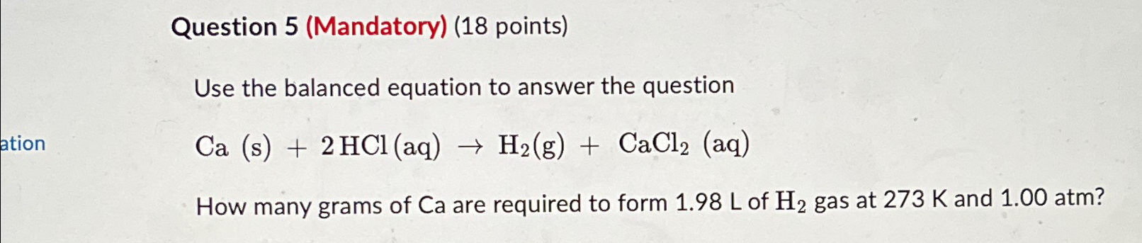 Solved Question 5 (Mandatory) (18 ﻿points)Use the balanced | Chegg.com