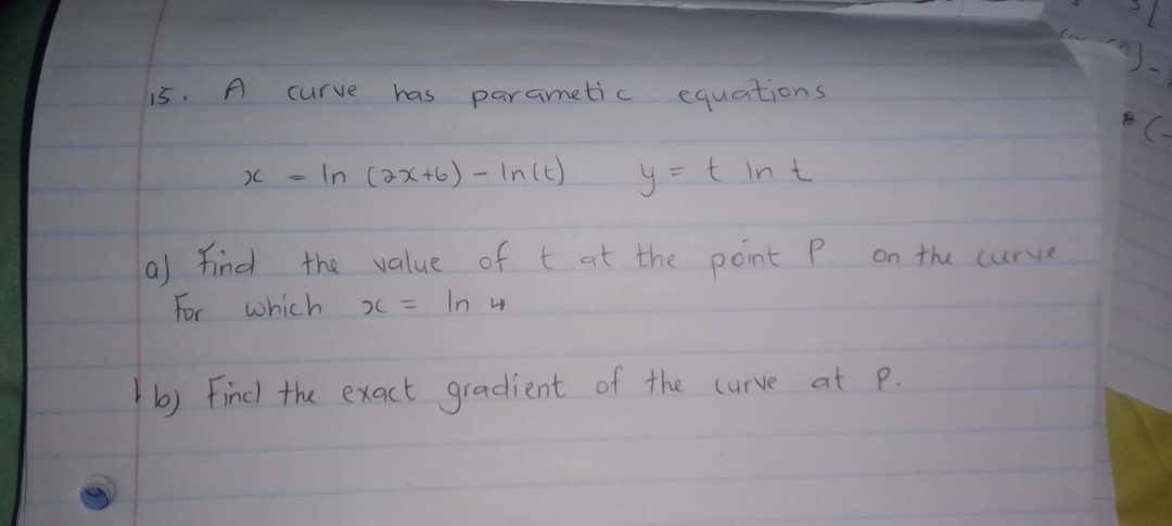 Solved A curve has parametic | Chegg.com