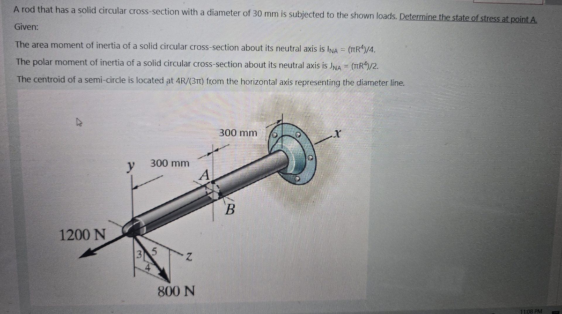Solved A rod that has a solid circular cross-section with a | Chegg.com
