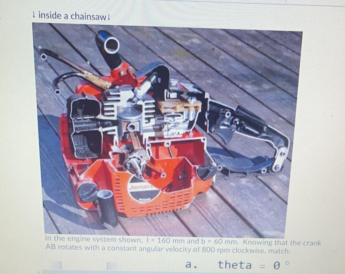 Solved inside a chainsaw! In the engine system shown. I = | Chegg.com