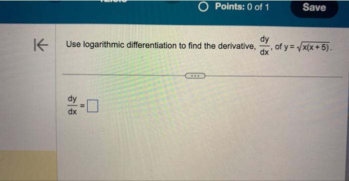 Solved For the following, find y′ using logarithmic | Chegg.com