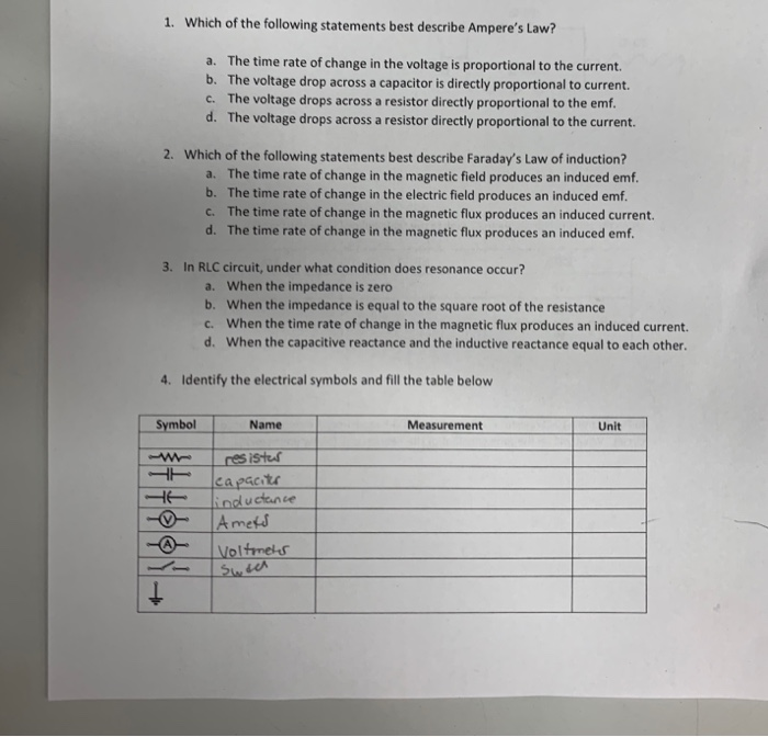 Solved 1. Which of the following statements best describe | Chegg.com