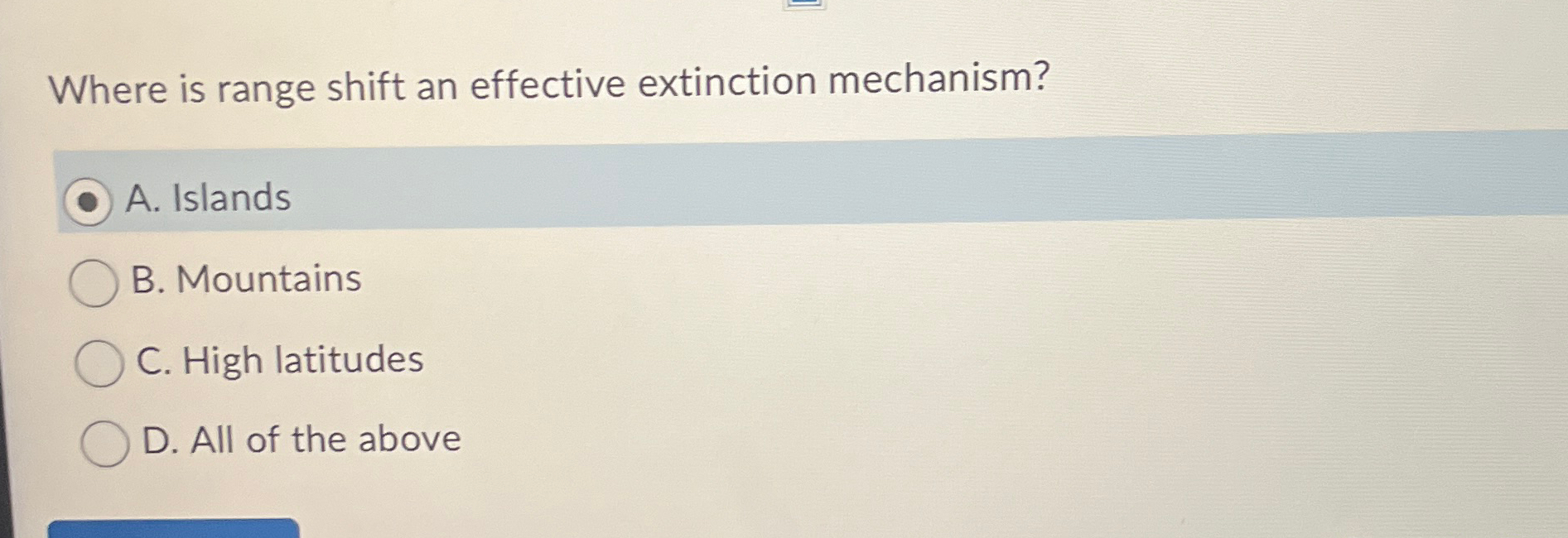 Solved Where is range shift an effective extinction | Chegg.com