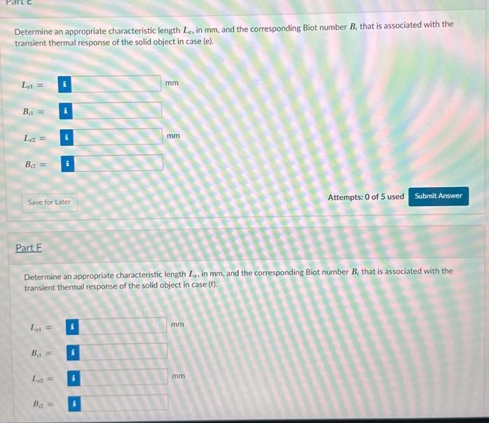 Solved For each of the following cases, determine an | Chegg.com
