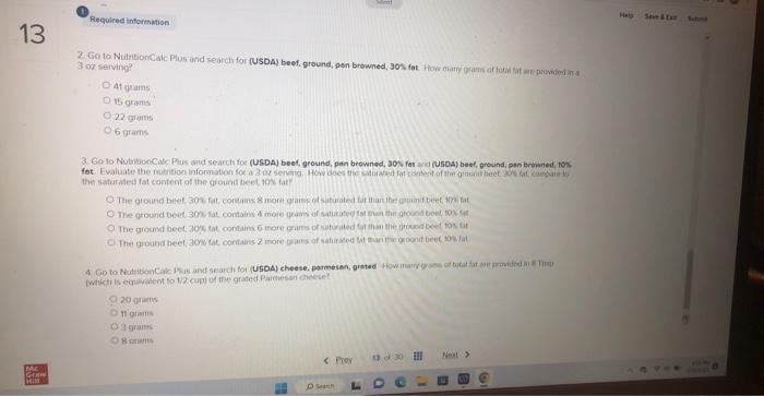 Solved 3 oz serving? 41 jrams 15 grams 22 grams 6 grams 3. | Chegg.com