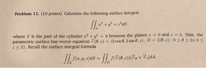 Solved Problem 11. (10 points) Calculate the following | Chegg.com