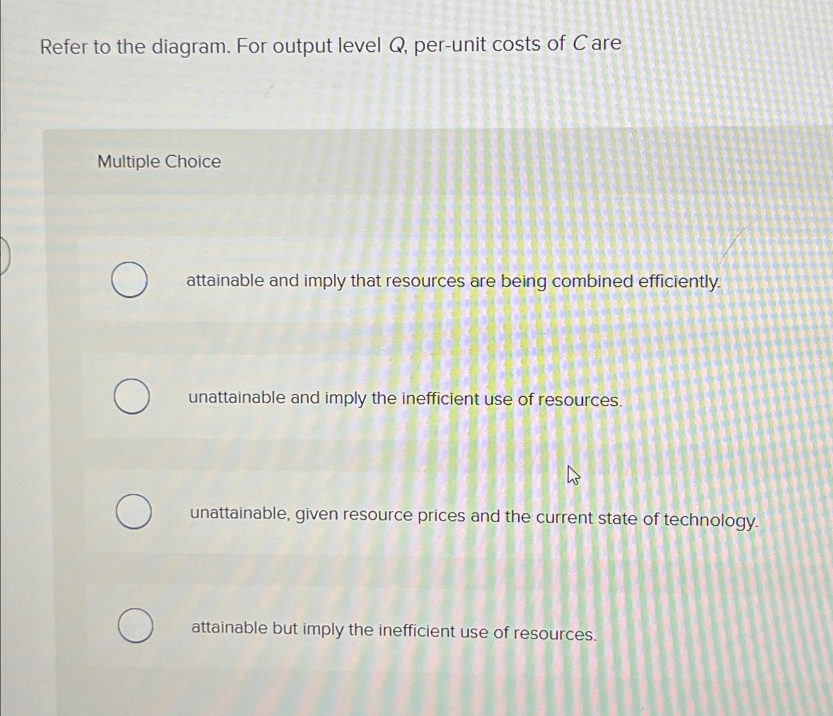 Solved Refer to the diagram. For output level Q, ﻿per-unit | Chegg.com