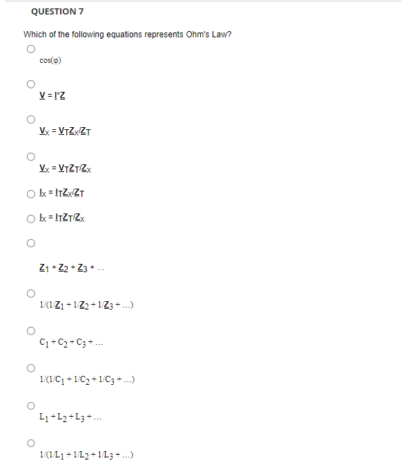 Solved QUESTION 7Which of the following equations represents | Chegg.com