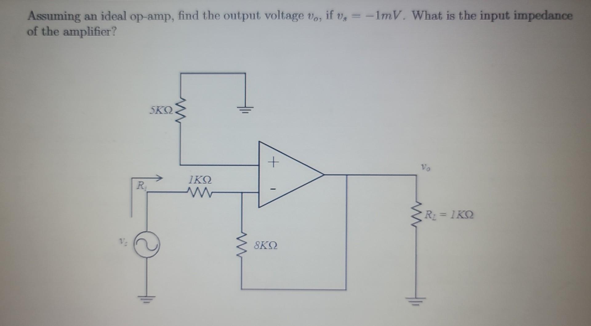 Solved Assuming an ideal op-amp, find the output voltage vo, | Chegg.com