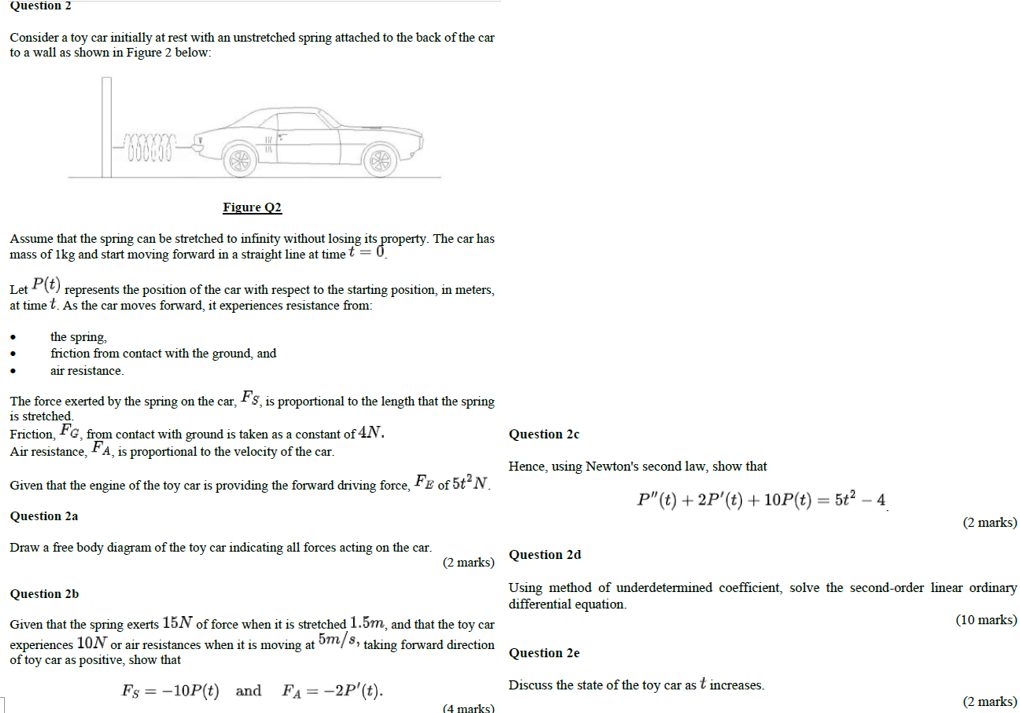 Solved Help to solve part D and E only.Question 2Consider a | Chegg.com