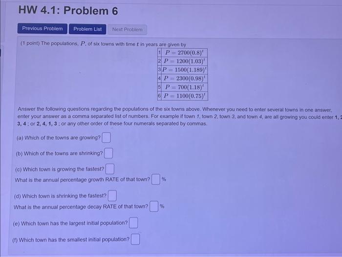 Solved HW 4.1: Problem 6 Previous Problem Probler List Next | Chegg.com