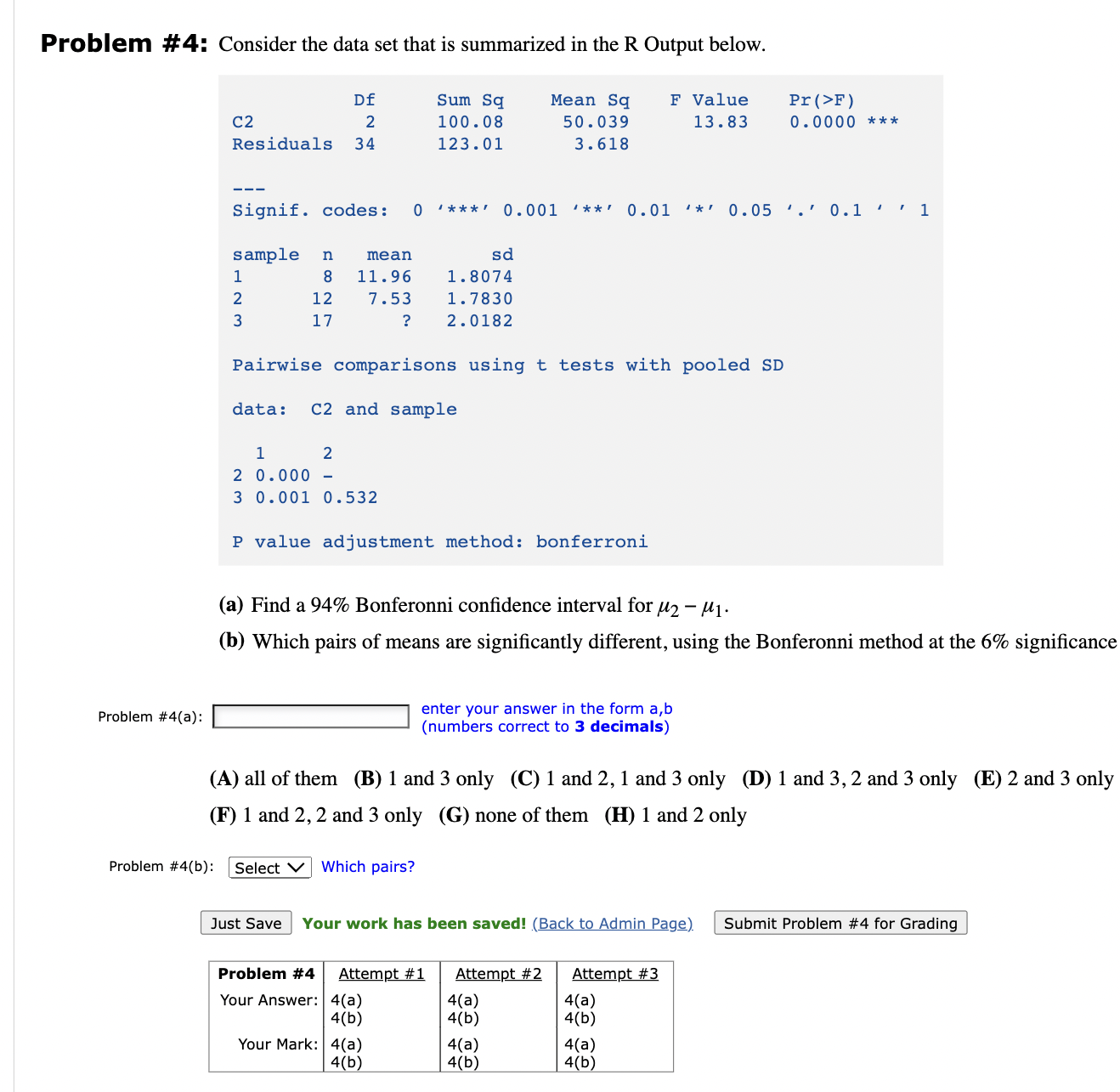 Solved Problem #4: Consider the data set that is summarized | Chegg.com