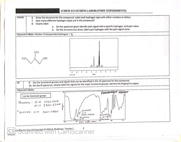 Solved Vers 2 CHEM 213 OCHEM LABORATORY EXPERIMENTS CHEM 213 | Chegg.com