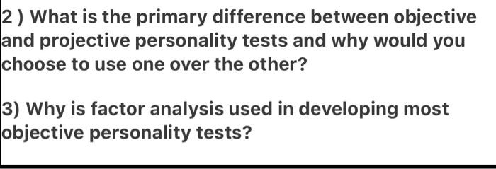Solved 2) What is the primary difference between objective | Chegg.com
