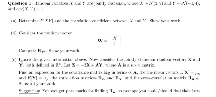 Solved Question 1 Random variables X and Y are jointly | Chegg.com