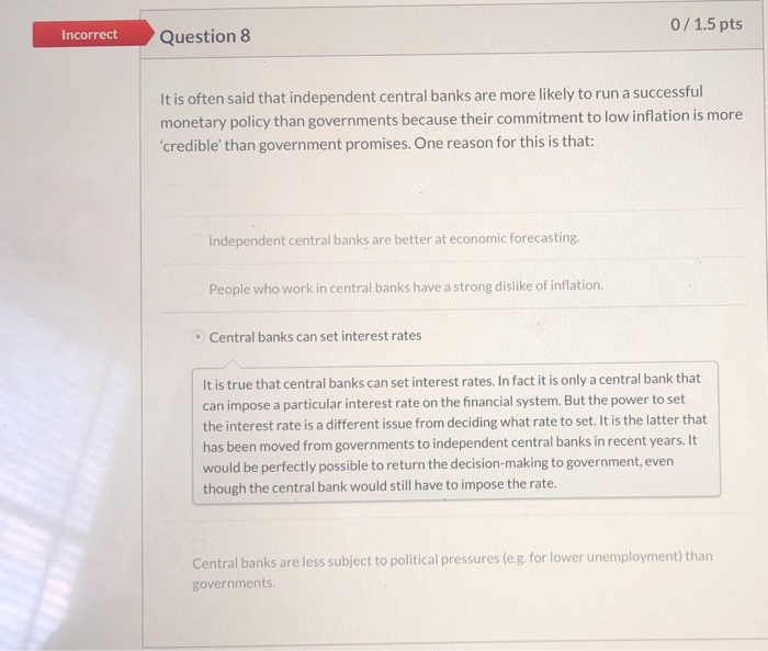 Solved Incorrect Question 7 0/1.5 pts Which of the following | Chegg.com