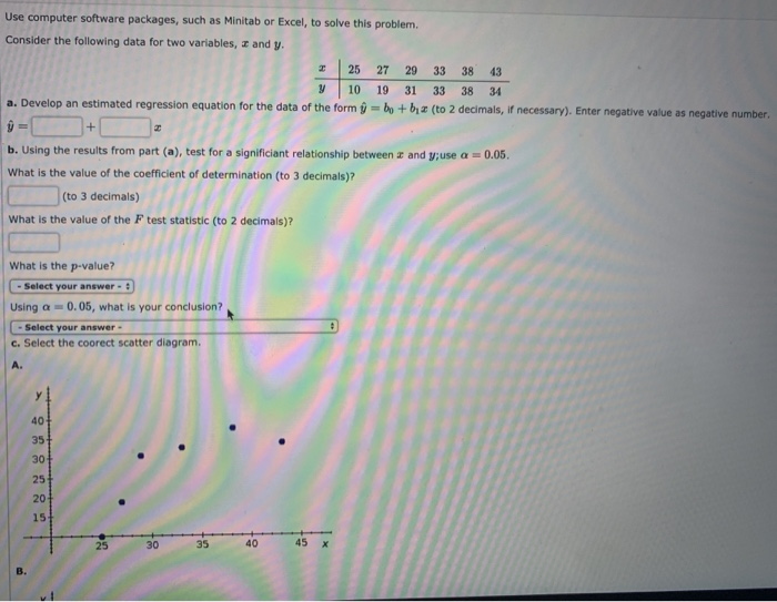 Solved Use computer software packages, such as Minitab or | Chegg.com