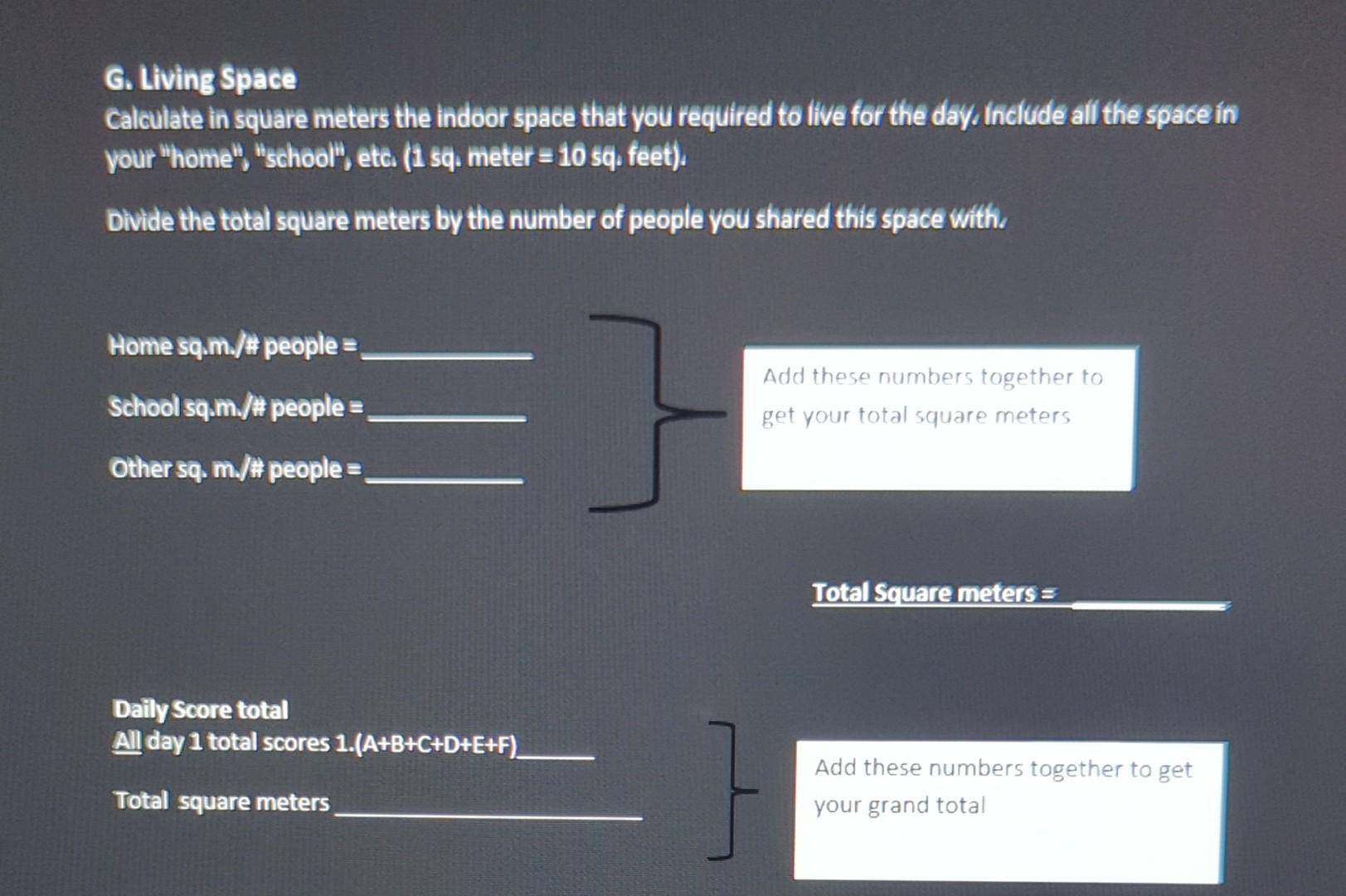 Solved G. Living Space Calculate in square meters the indoor | Chegg.com