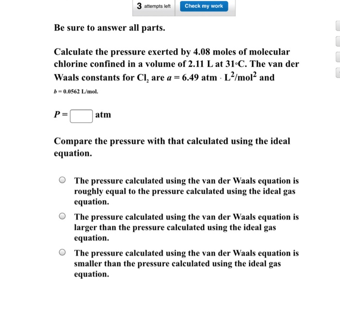 Solved 3 attempts left Check my work Be sure to answer all | Chegg.com