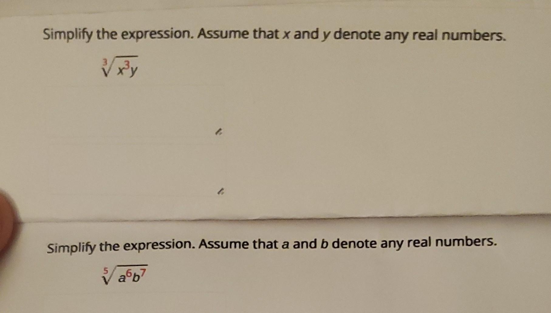 [Solved]: Simplify the expression. Assume that x and y