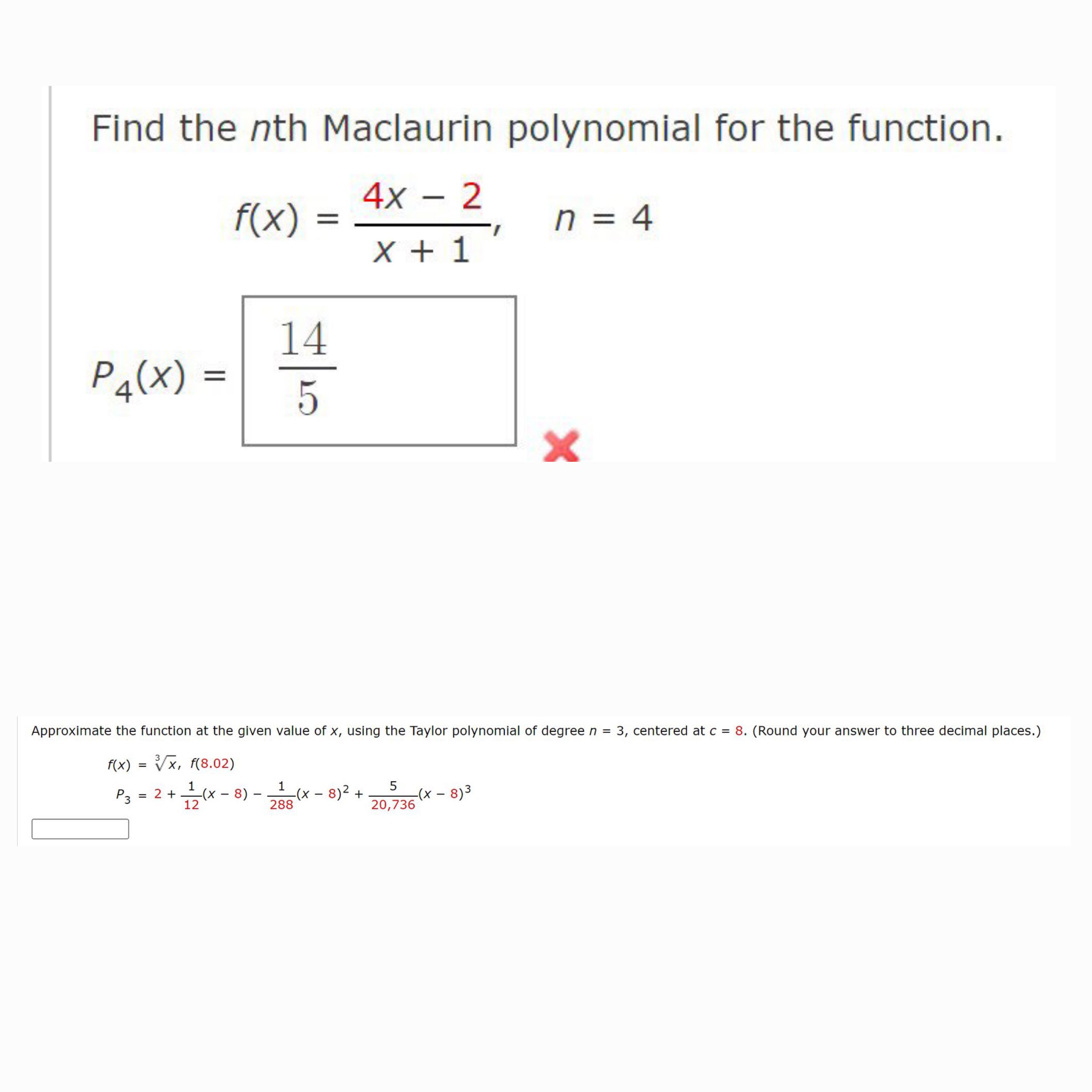 Solved Find the nth Maclaurin polynomial for the | Chegg.com