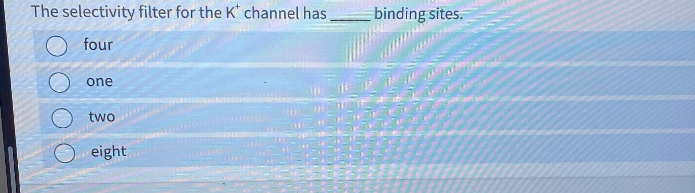 Solved The selectivity filter for the K+channel has q, | Chegg.com