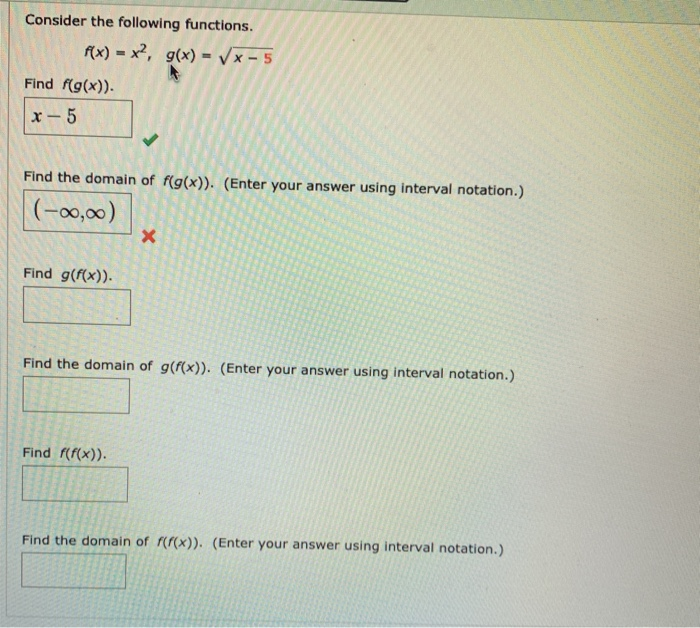 Solved Consider the following functions. f(x) = x2, g(x) = | Chegg.com