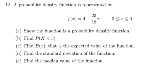 Solved Calculus probabilityA probability density function is | Chegg.com