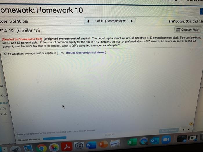 Solved Omework Homework 10 Core 0 Of 10 Pts 6 Of 12 0