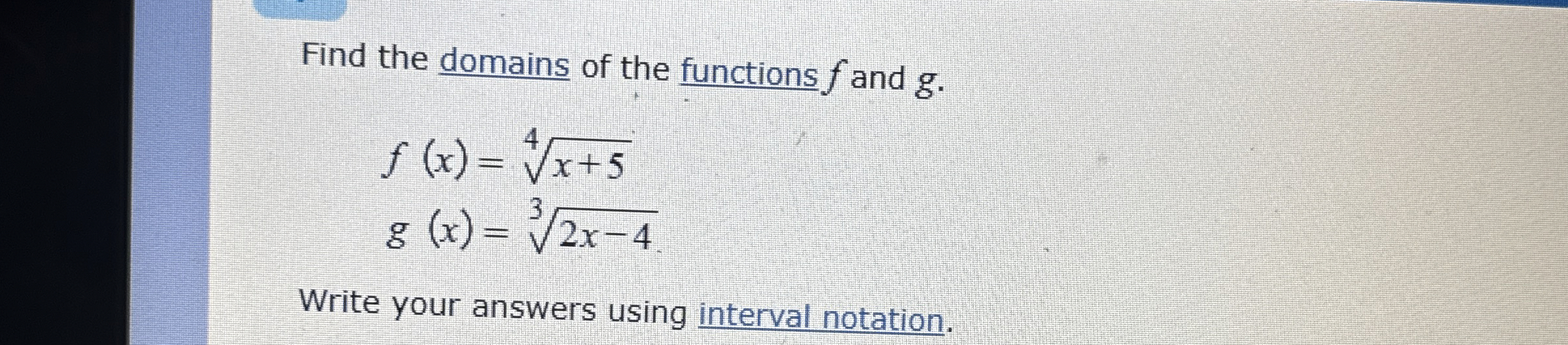 Solved Find the domains of the functions f ﻿and | Chegg.com | Chegg.com