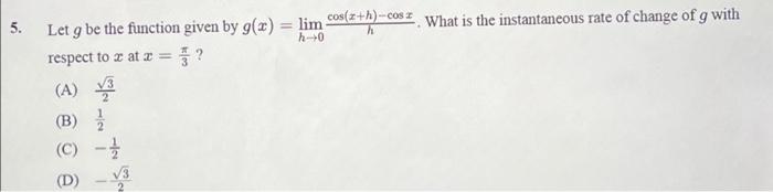 Solved Let g be the function given by | Chegg.com