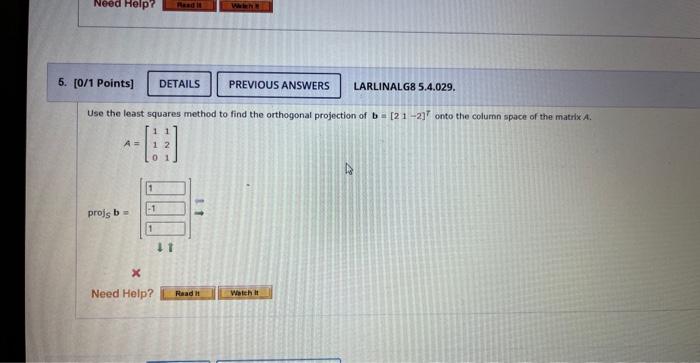 Use the least squares method to find the orthogonal | Chegg.com