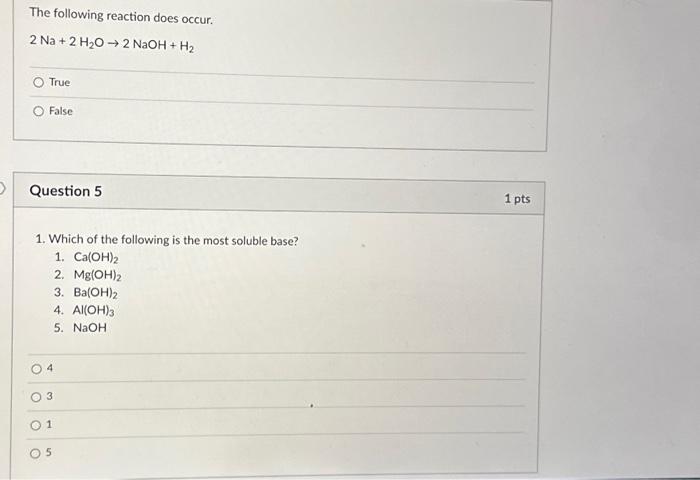 Solved The following reaction does occur. 2Na+2H2O→2NaOH+H2 | Chegg.com