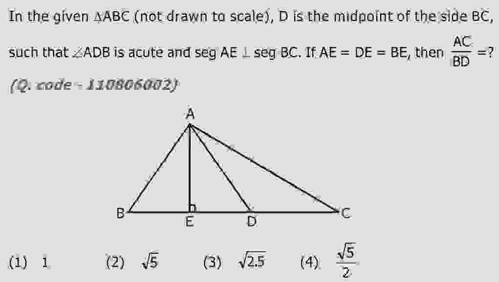 Solved In the given ????bar (ABC) (not drawn to scale), D | Chegg.com