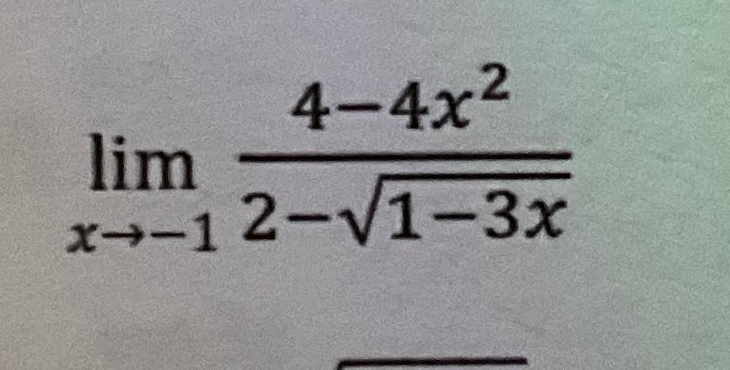 Solved limx→-14-4x22-1-3x2 ﻿ Solve limit, ﻿using | Chegg.com