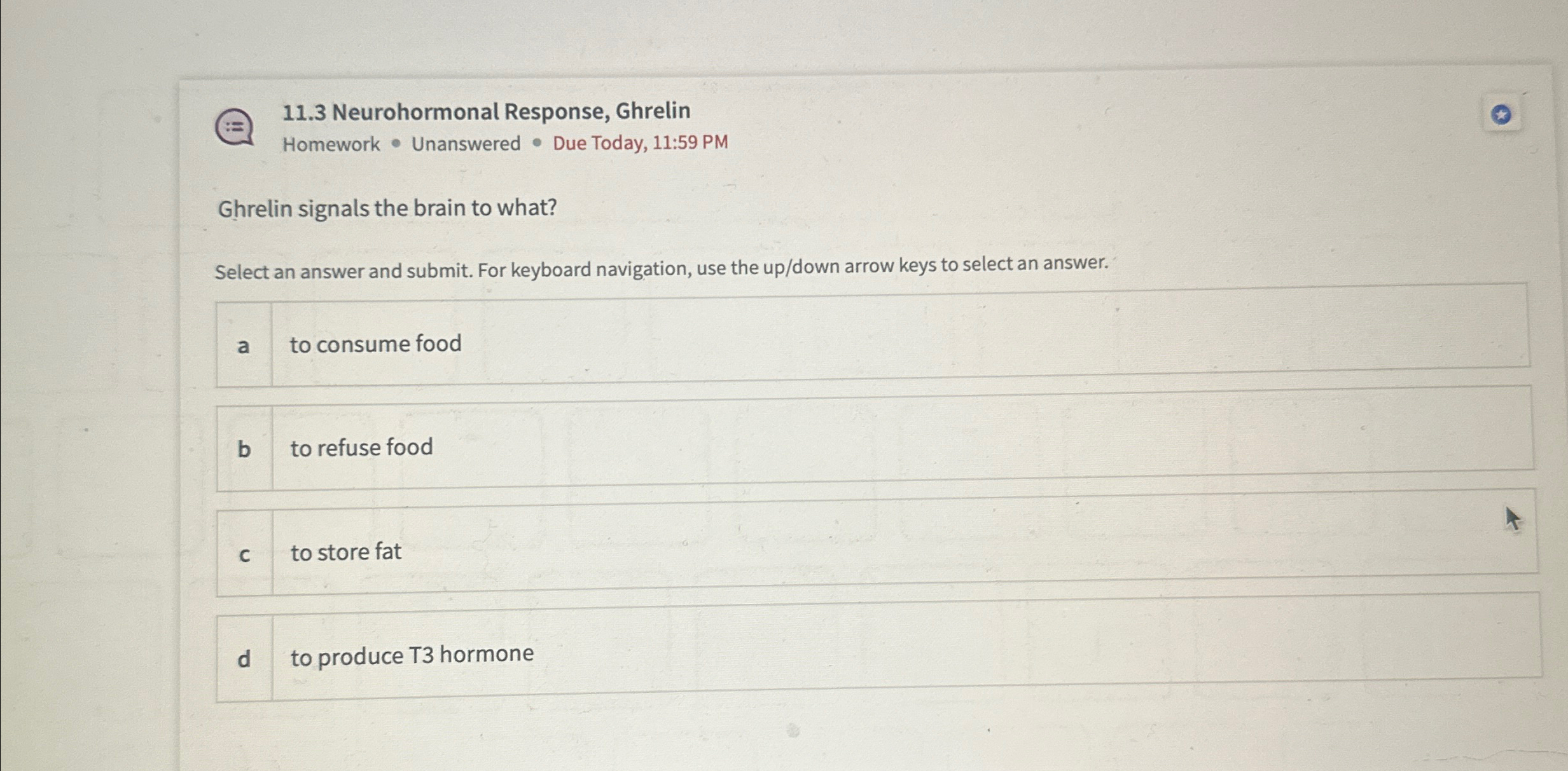 Solved 11.3 ﻿Neurohormonal Response, GhrelinHomework - | Chegg.com
