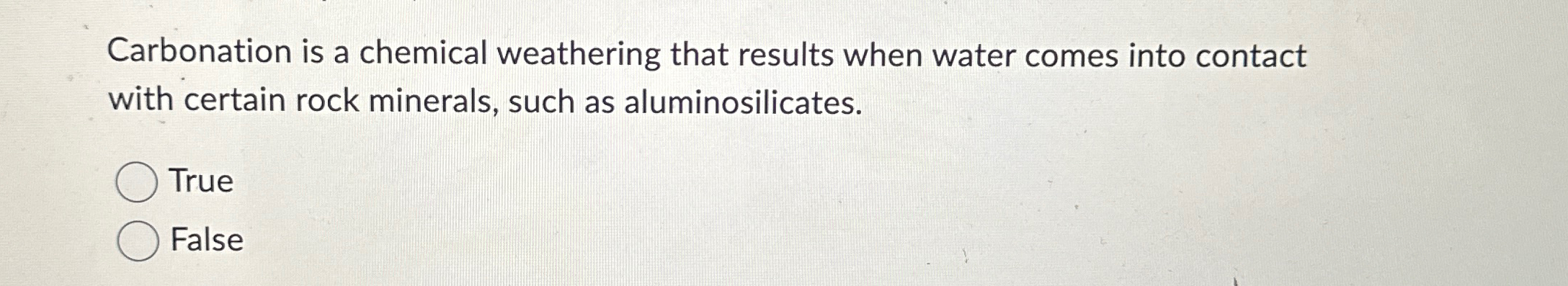 Solved Carbonation is a chemical weathering that results | Chegg.com
