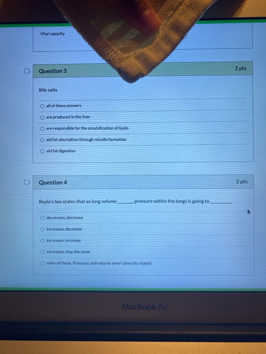 Solved O amino acids Question 2 Match the spirogram value | Chegg.com