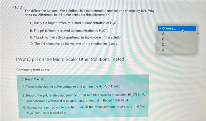 Open the PhET lab simulation for pH Scale in a new | Chegg.com