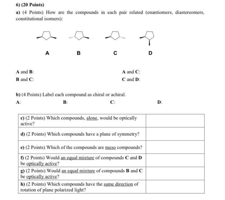 Solved (20 Points)a) (4 Points) How are the compounds in | Chegg.com Solved (20 Points)a) (4 Points) How are the compounds in | Chegg.com