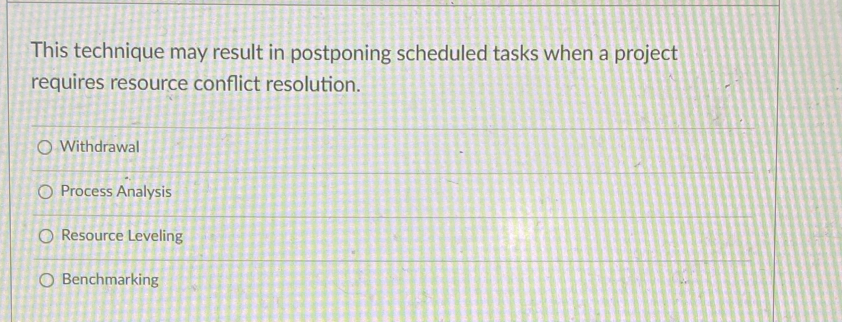 Solved This technique may result in postponing scheduled | Chegg.com
