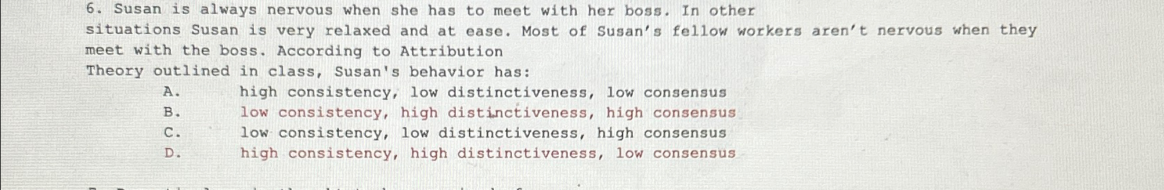 Solved Susan is always nervous when she has to meet with her | Chegg.com