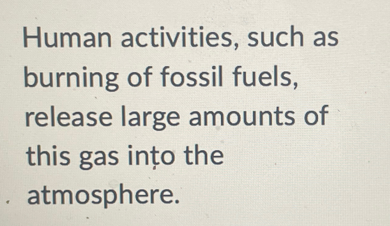 Solved Human activities, such as burning of fossil fuels, | Chegg.com