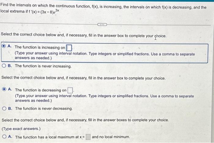 Solved find the intervals on which the continuous function, | Chegg.com