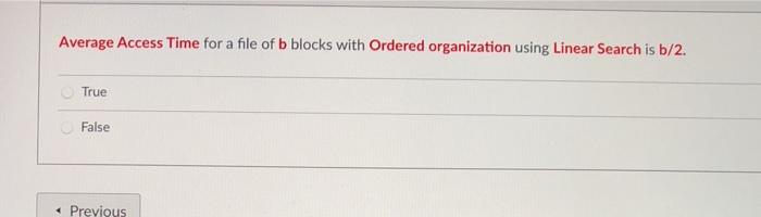 Solved Average Access Time for a file of b blocks with | Chegg.com