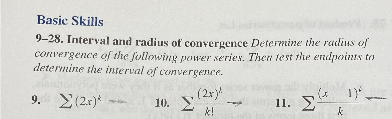 Solved Basic Skills9-28. ﻿Interval and radius of convergence | Chegg.com