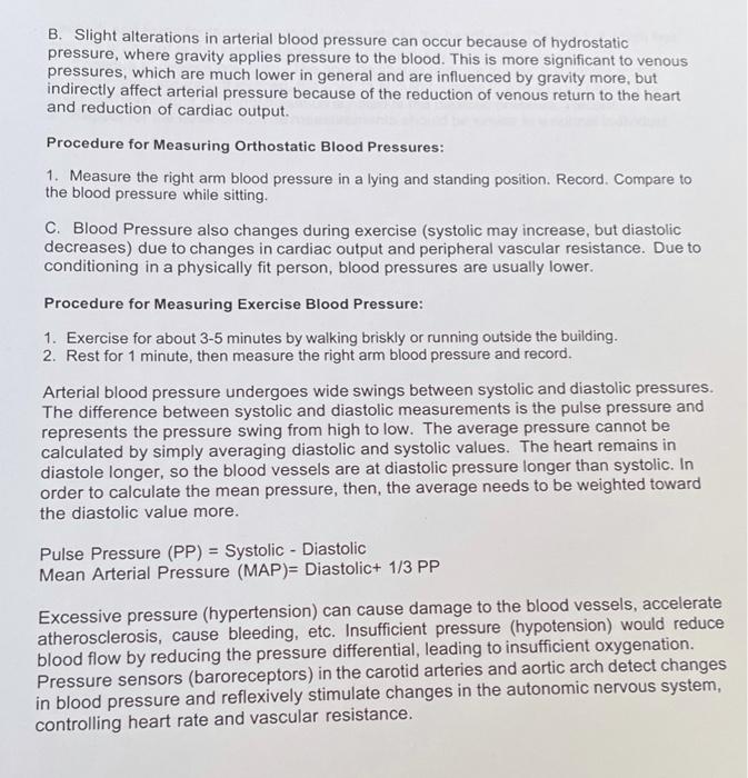 Solved BLOOD PRESSURE For online classes: since we do not | Chegg.com