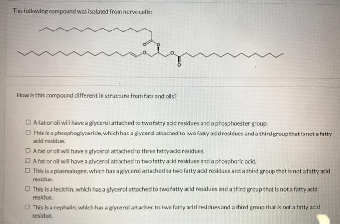 Solved Draw an optically active triglyceride that contains | Chegg.com