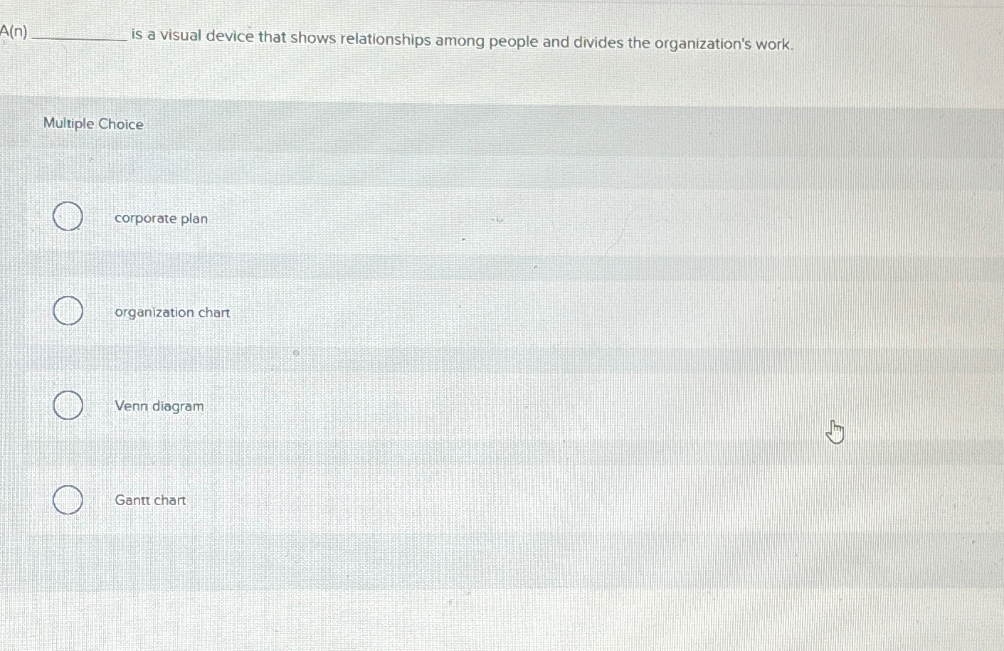 Solved A(n) ﻿sa visual device that shows relationships among | Chegg.com