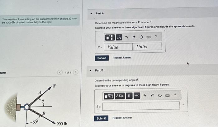 Solved The resultant force acting on the support shown in | Chegg.com